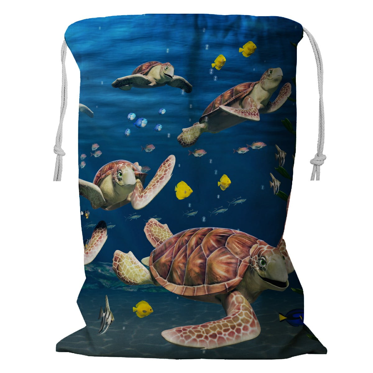 ECZJNT vibrant underwater Scene cartoon turtles and fish Storage Basket ...