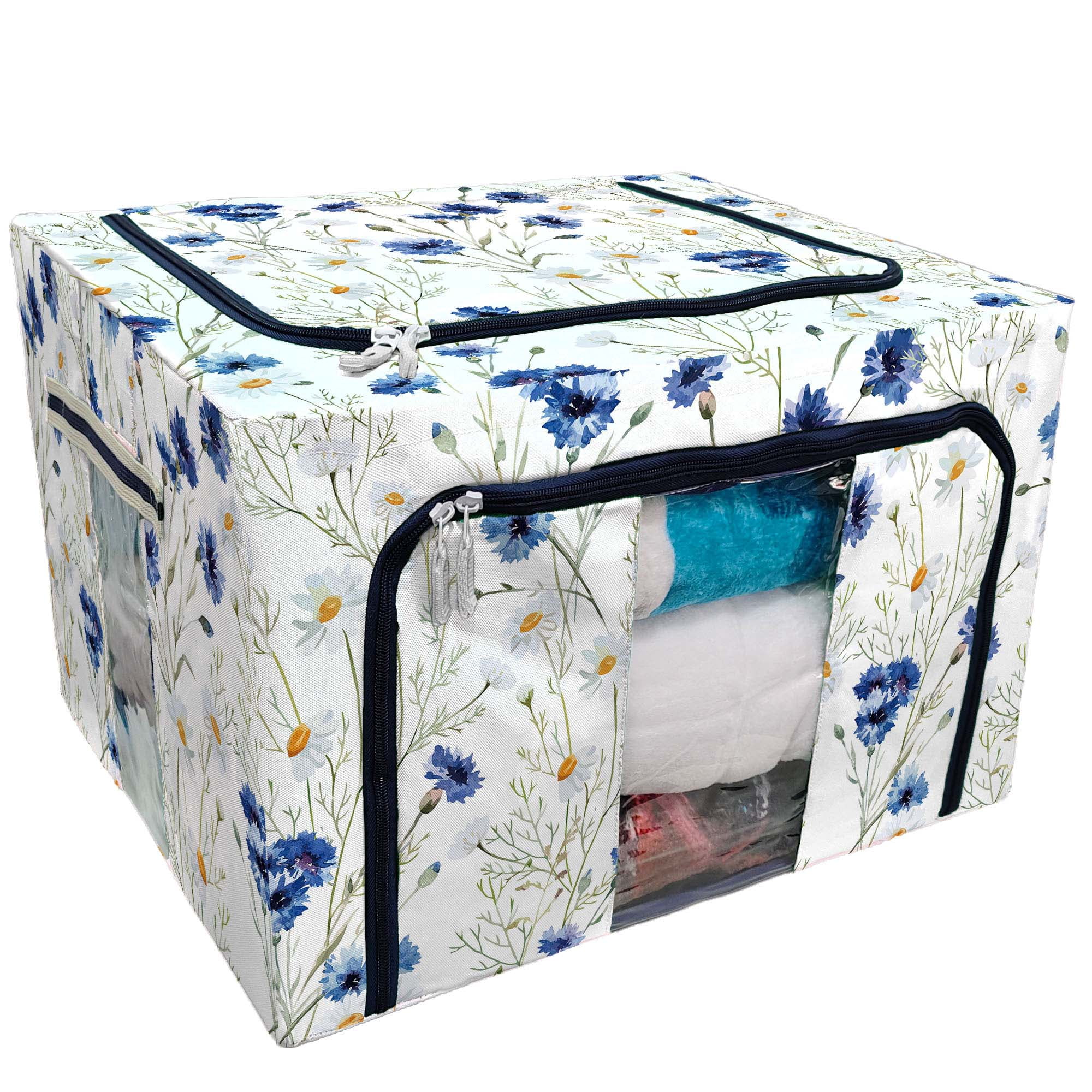 ECZJNT watercolor cornflower daisy Storage Bag Clear Window Storage ...
