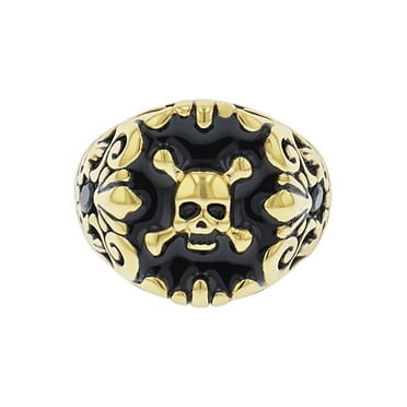 ED HARDY Men's Stainless Steel Silver-Tone Metal Skull Ring Size 10 ...