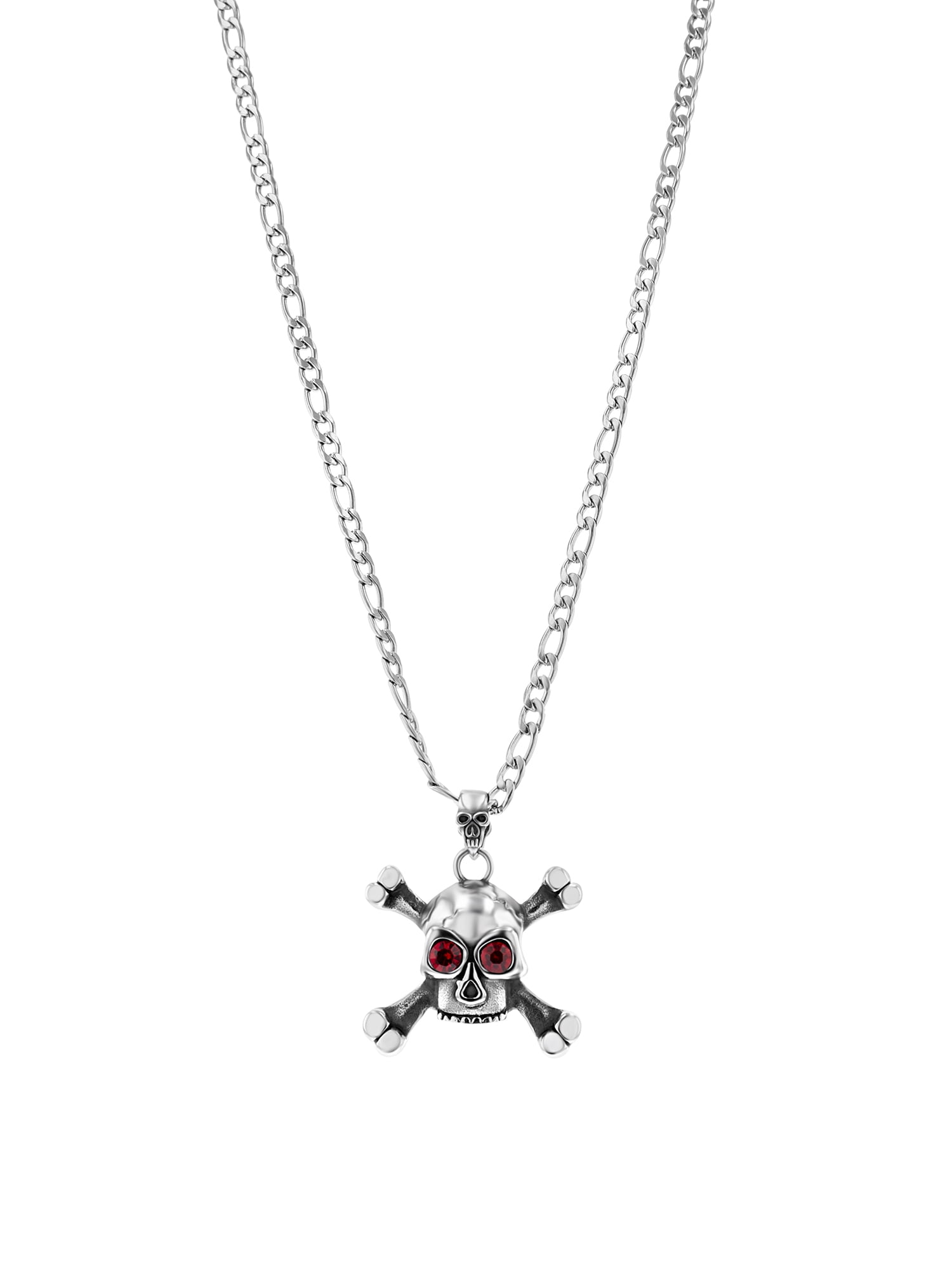 ED HARDY Men's Stainless Steel Silver-Tone Metal Skull Pendant Necklace ...