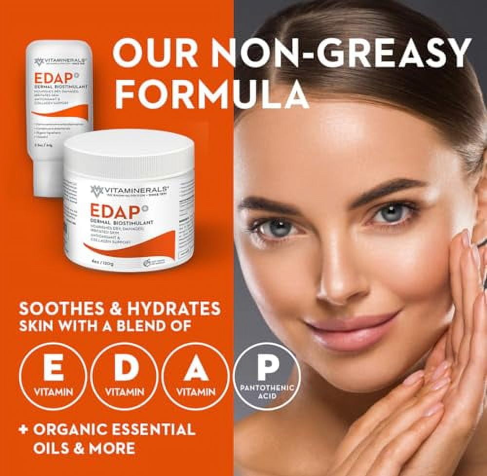 EDAP+ Skin Barrier & Repair Cream Strong base formula with Vitamin E, D, A and Panthenol (4oz ...