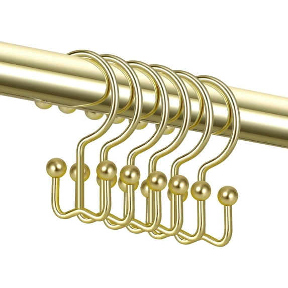 EDASCV-12 Pack Shower Curtain Hooks Rings, Double Sided Shower Hooks ...