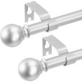 EDASCV-2 Pack Silver Curtain Rods 28 to 48 Inches(2.3-4 Feet),5/8 inch ...