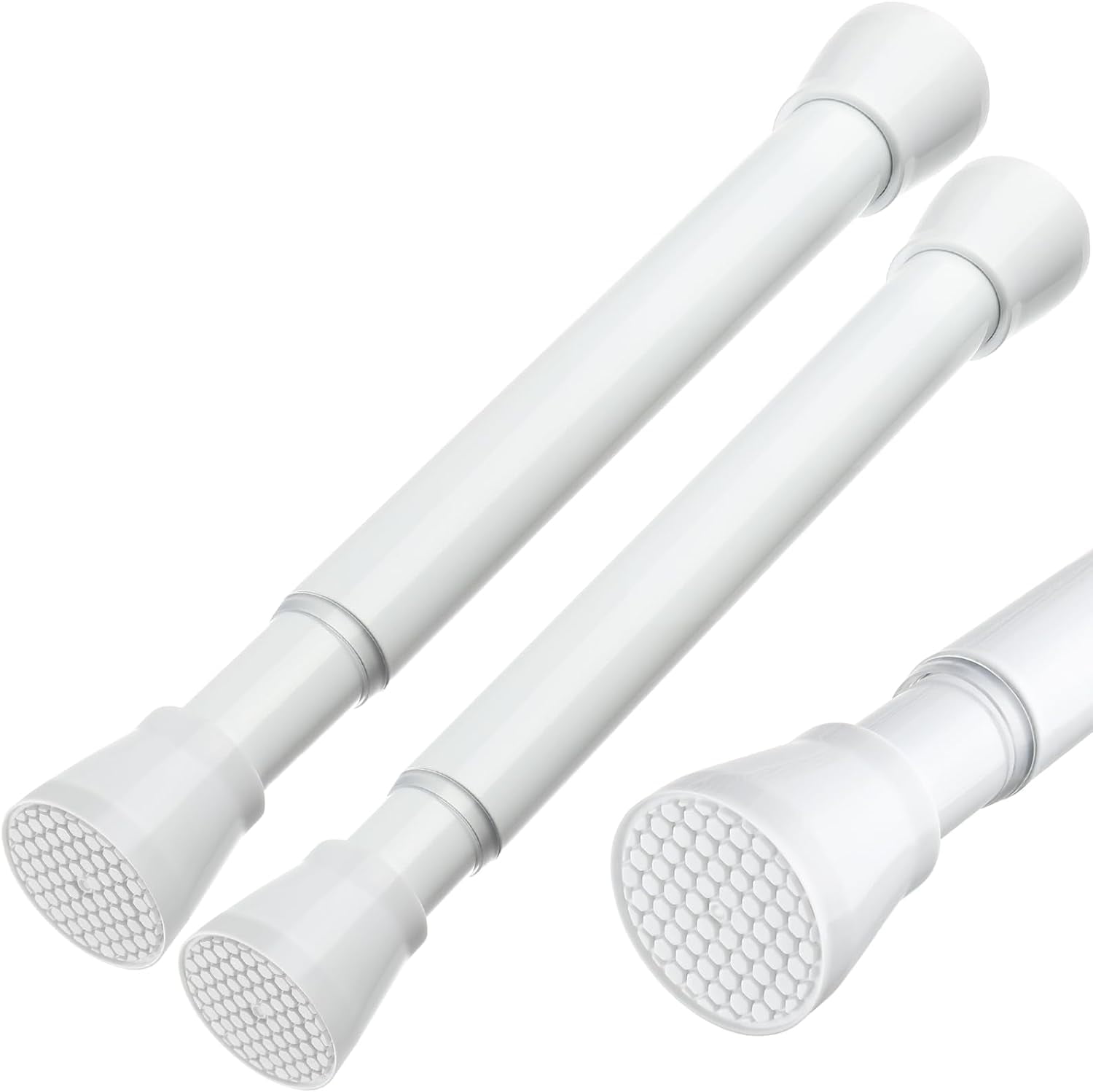 EDASCV-2 Pack White Tension Rod 16 To 26 Inch Short Tension Curtain Rod ...