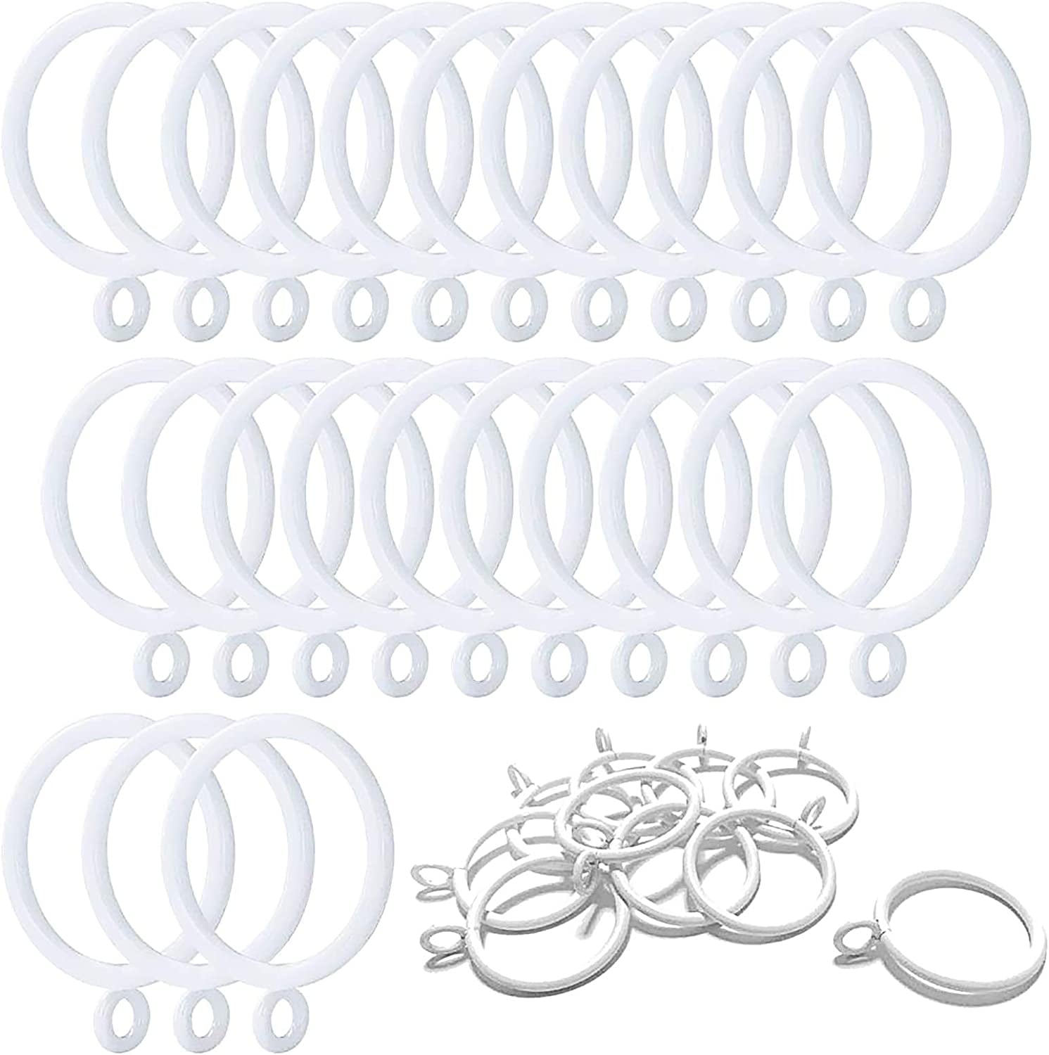 EDASCV-24 Pack 38mm Inner Diameter Metal Curtain Drape Sliding Eyelet ...