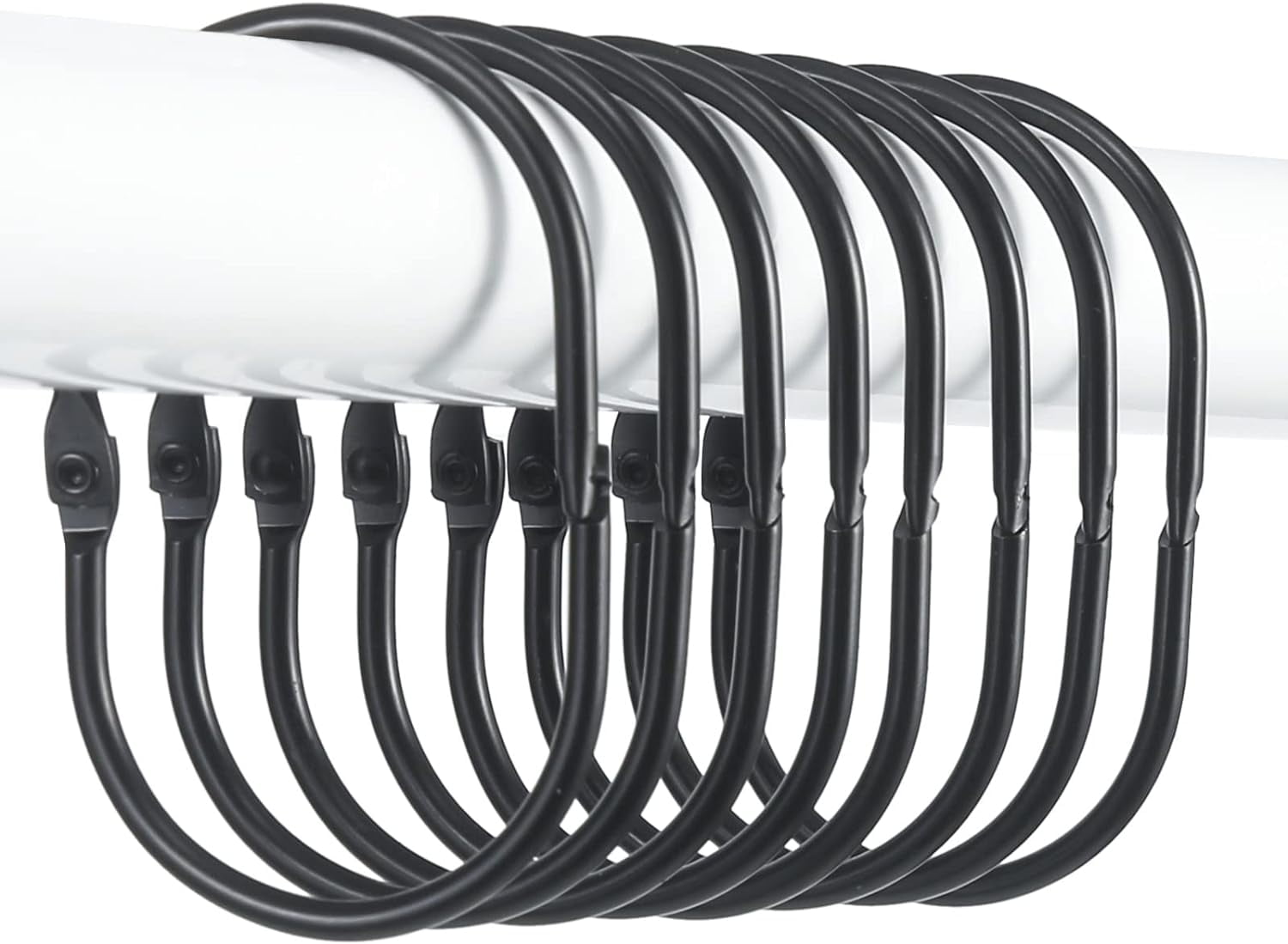 EDASCV-24 Pcs Shower Curtain Rings, Shower Curtain Hooks, Oval Snap ...