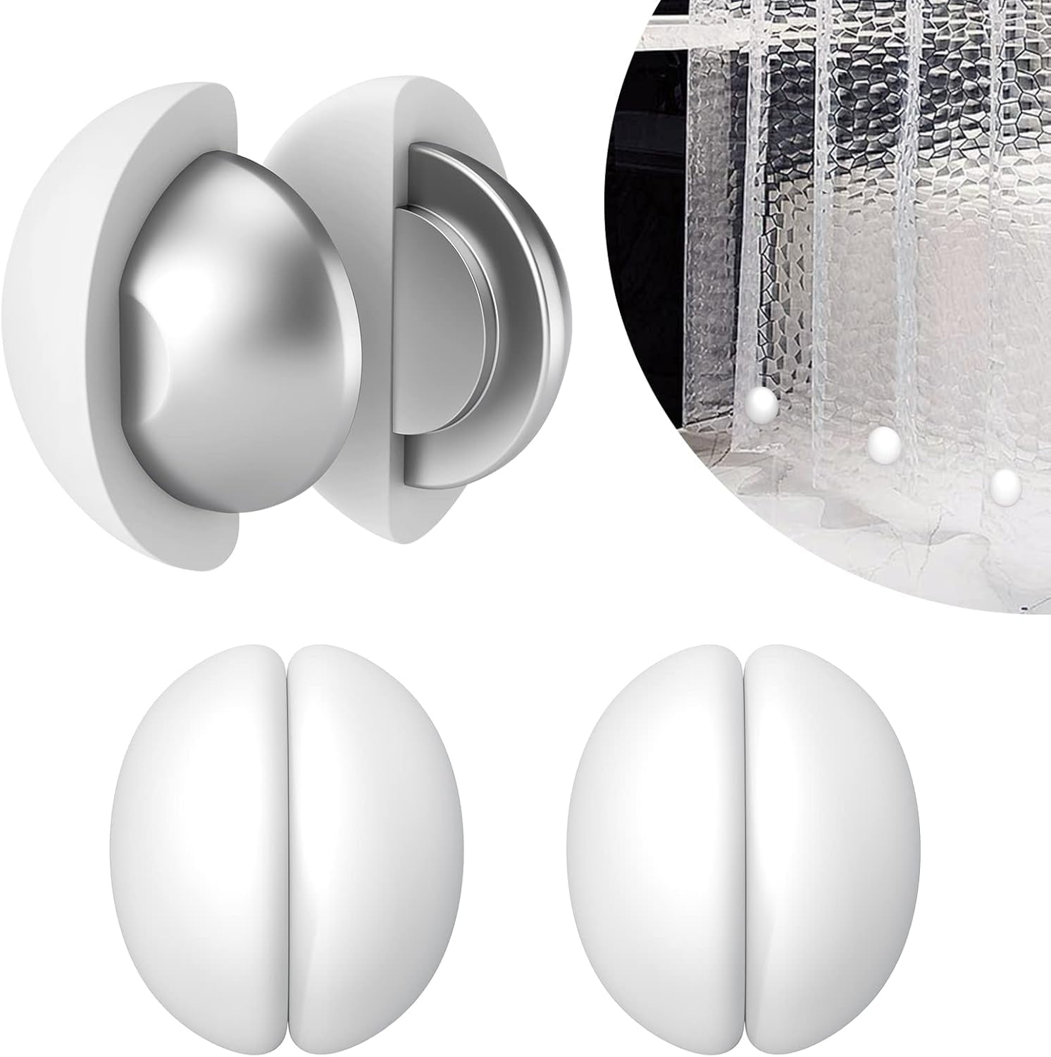 EDASCV-3 Pairs Shower Curtain Weights, Silicone Wrapped Magnets, Heavy ...