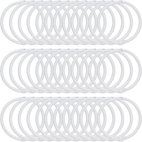 EDASCV-36pcs Shower Curtain Rings, 1.5 Inch ID Iron Round Snap Shower ...