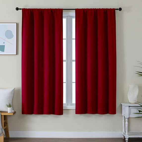 EDASCV-Ava Red Blackout Curtains for Bedroom 63 Inch Length 2 Panels ...