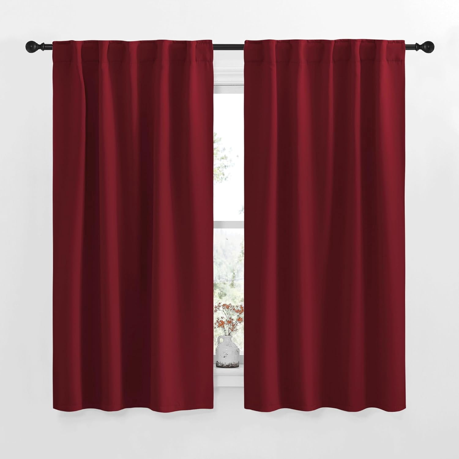 EDASCV-Blackout Curtain Panels for Living Room - (Burgundy Red Color ...