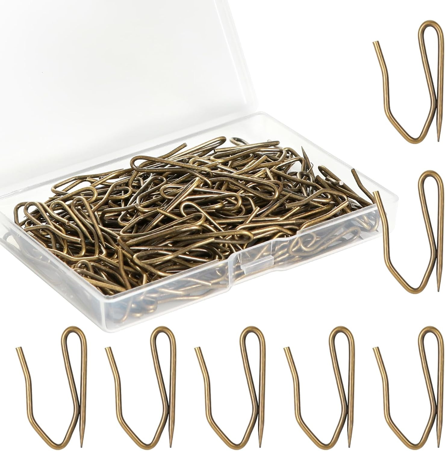 EDASCV-Curtain Hooks, Curtain Hooks for Drapes Pins 120 Pack Curtain ...