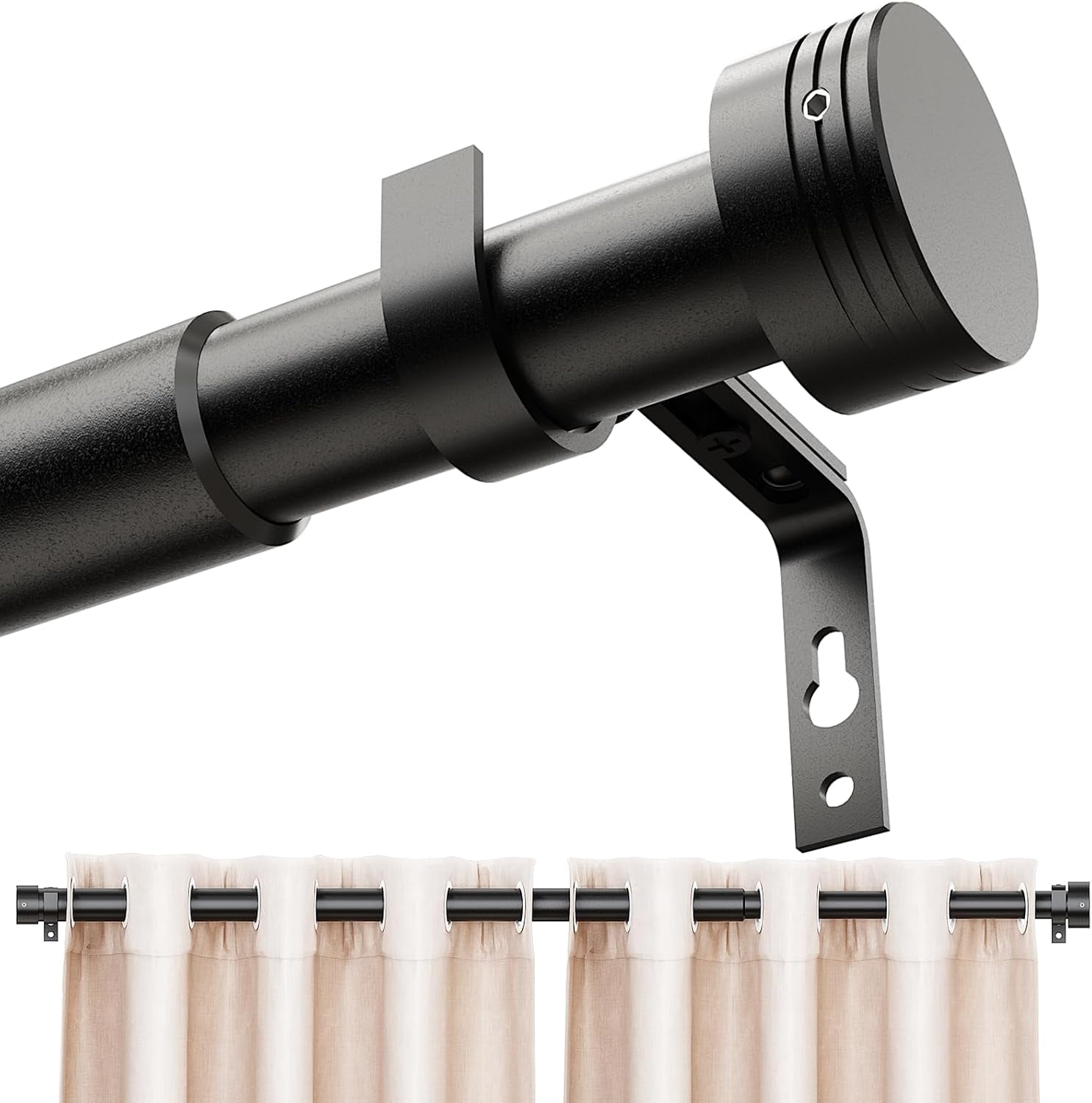 EDASCV-Curtain Rods, 18 to 48 Inch Adjustable Curtain Rods for Windows ...