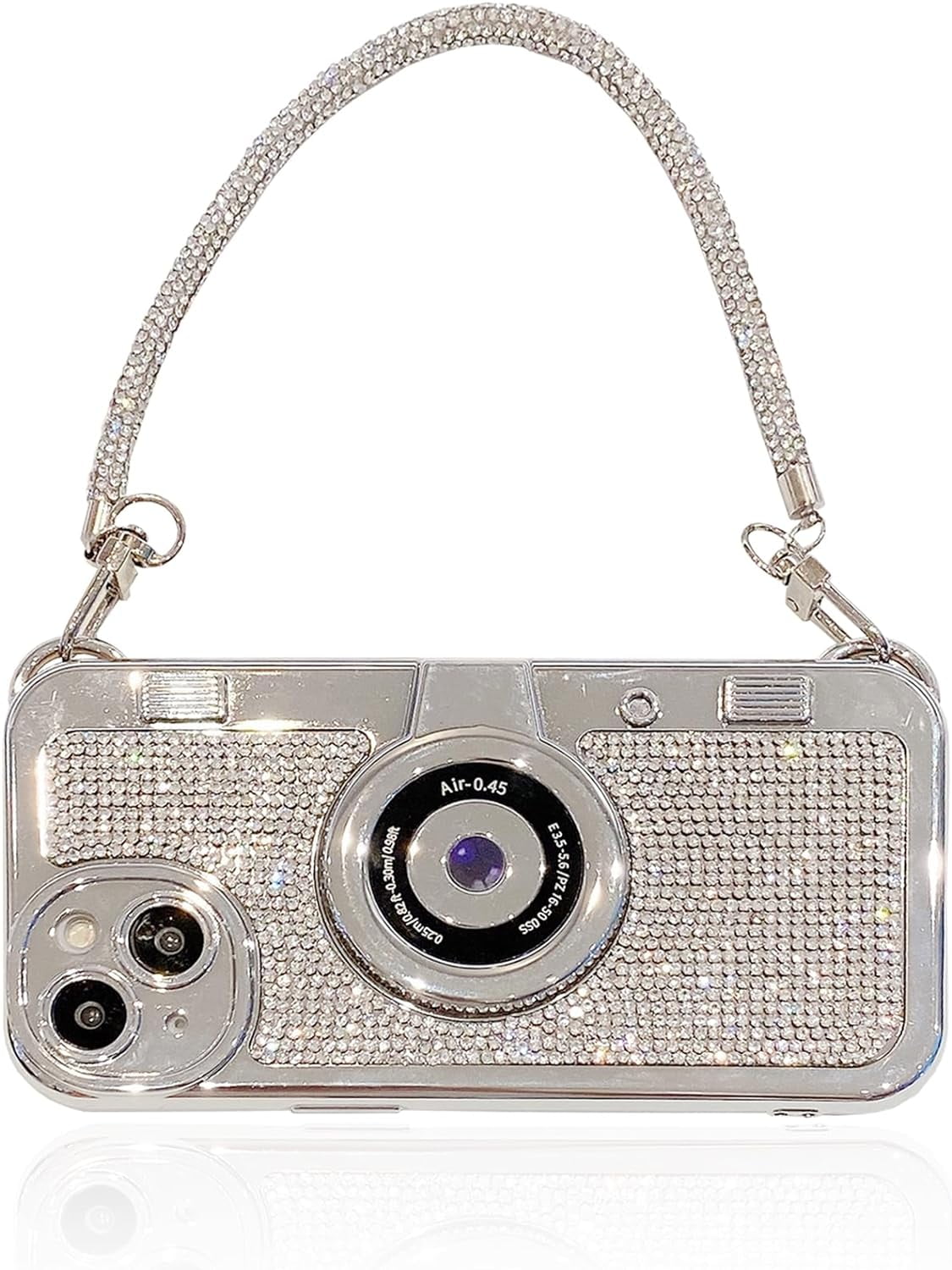 EDASCV-Cute 3D Bling Vintage Camera Phone Case with Hand Strap - Unique ...