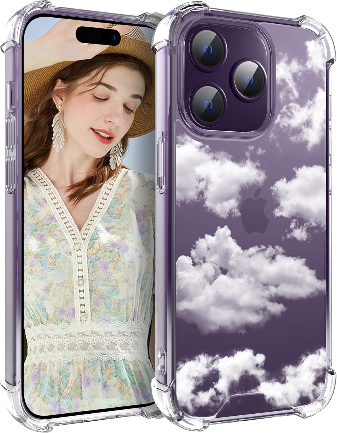 EDASCV-Cute Case for iPhone 14 Pro Clear for Women Girly Designer for ...