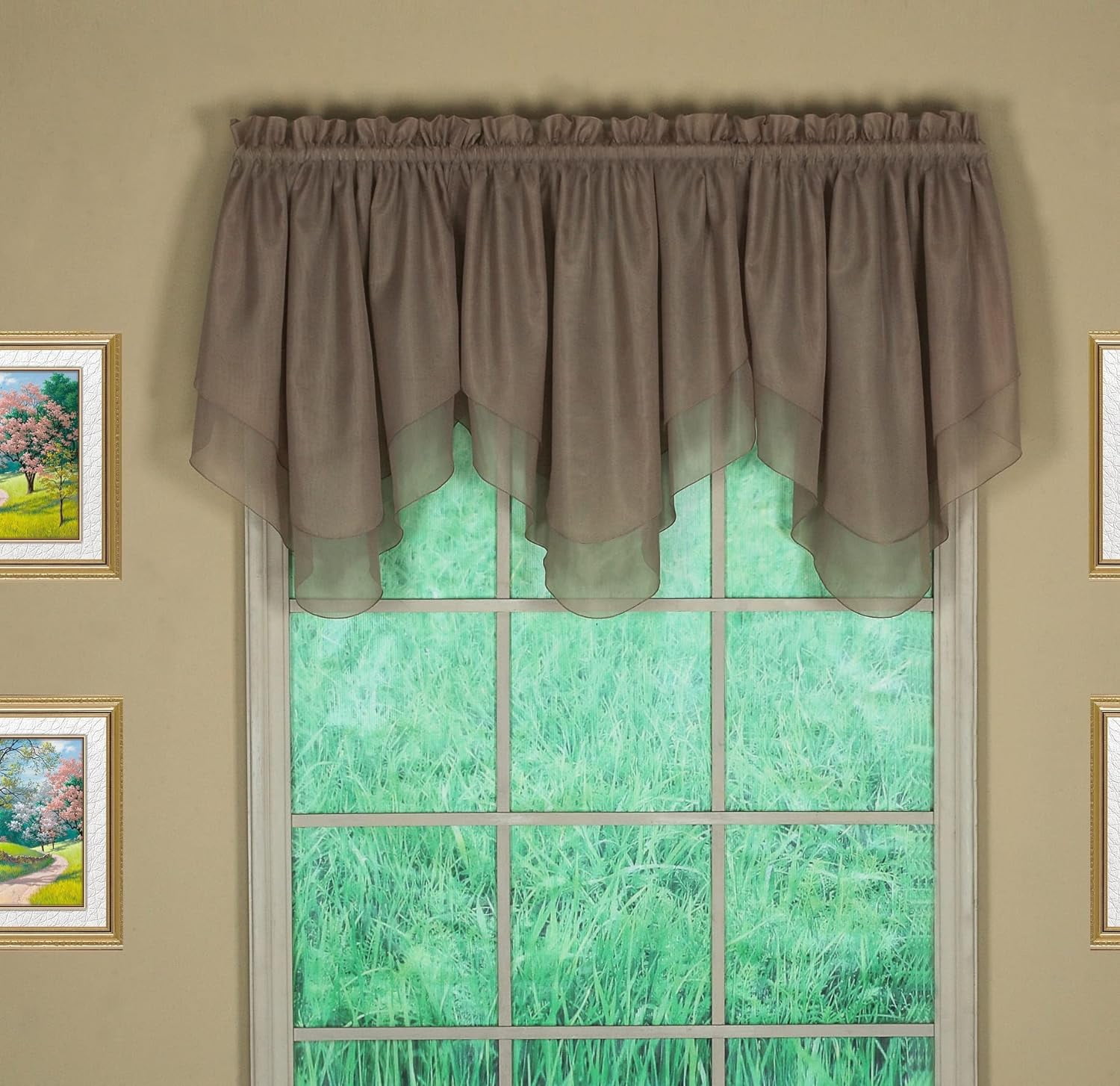 EDASCV-Emelia Original Voile Ascot 25", Taupe, 40" W x 25" L - Walmart.com