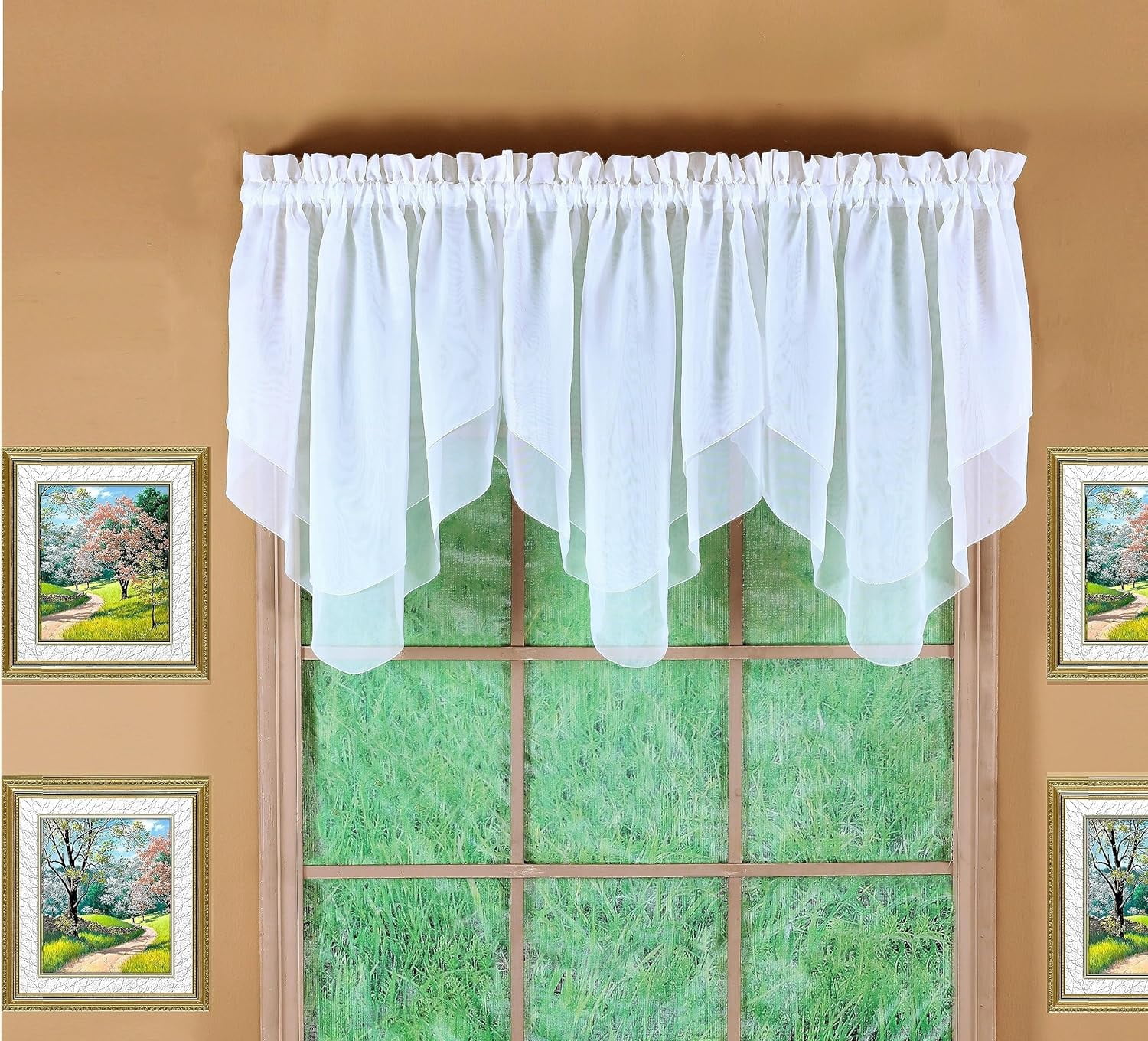 EDASCV-Emelia Original Voile Ascot 25", White, 40" W x 25" L - Walmart.com