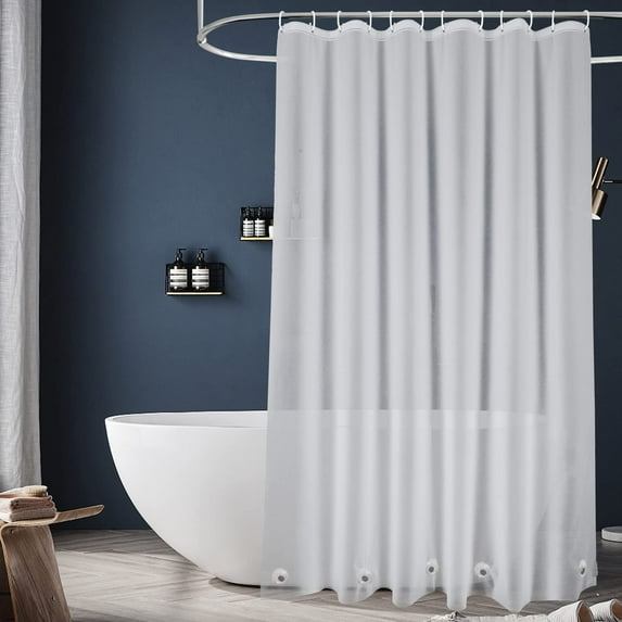 EDASCV-Extra Long Frosted Shower Curtain Liner 108 inches Length with 5 ...