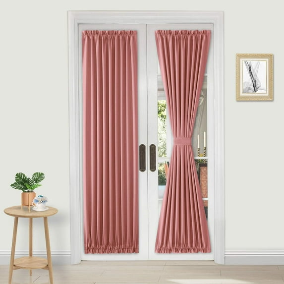 EDASCV-French Door Curtains \u2013 Rod Pocket Thermal Blackout Curtain ...