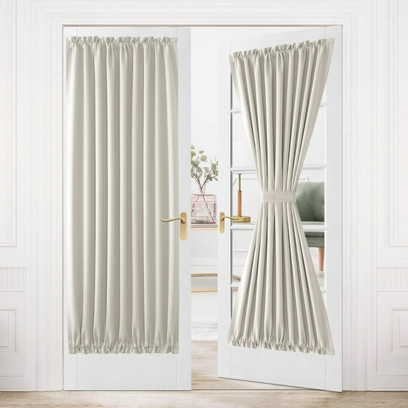 EDASCV-French Door Curtains \u2013 Rod Pocket Thermal Blackout Curtain ...