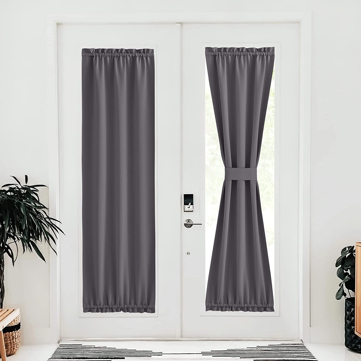 EDASCV-Grey Curtains for Sliding Glass Door,80 Inch Length/Long ...