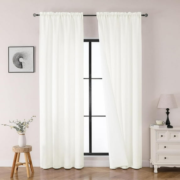 EDASCV-Heidi Natural Curtains for Living Room, 96 Inches Extra Long 2 ...