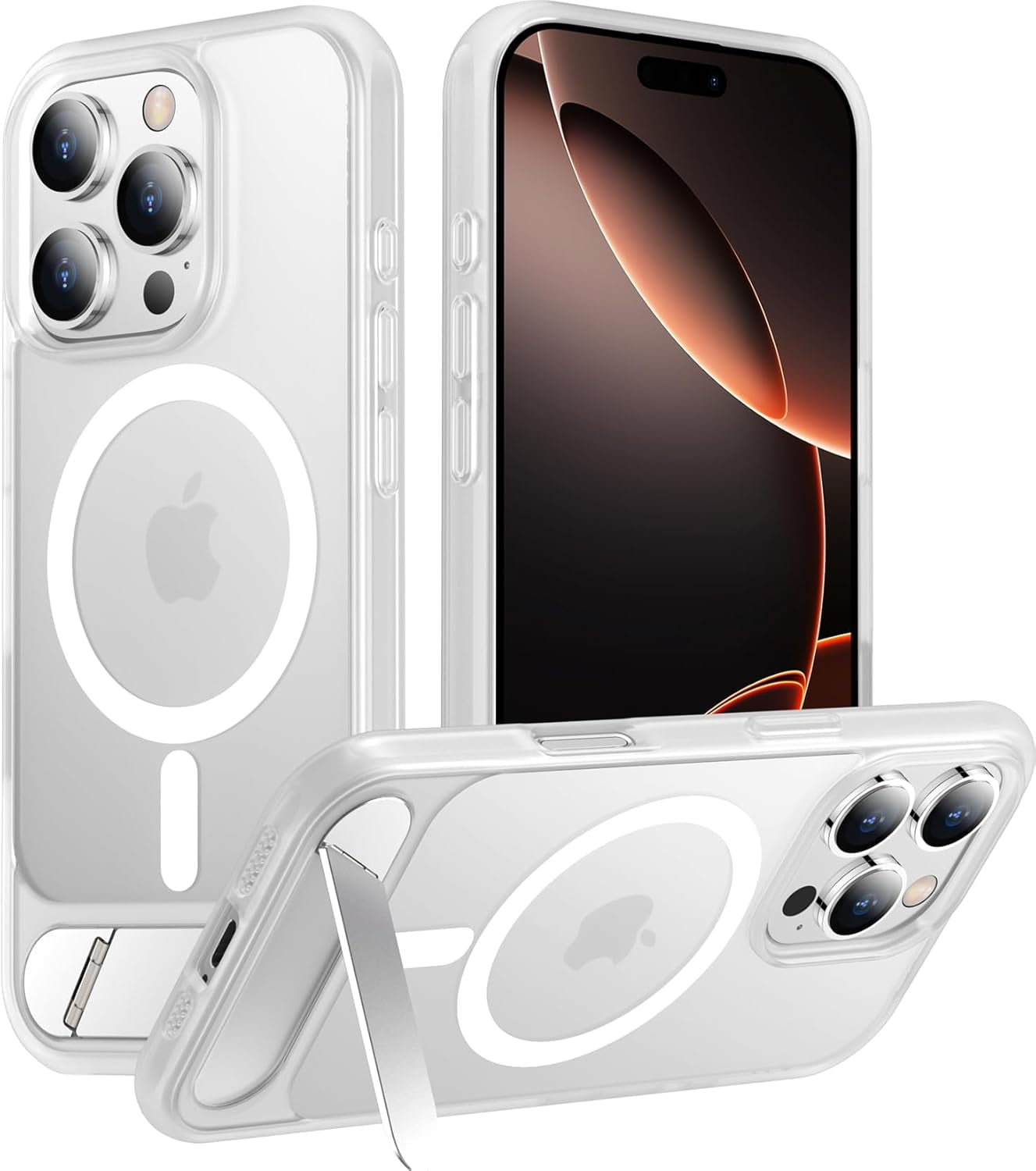 EDASCV-Magnetic Compatible with iPhone 16 Pro Max Case, [Built-in Invisible Kickstand ...