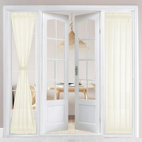 EDASCV-Non-See-Through Sidelight French Curtains for Front Door, Light ...