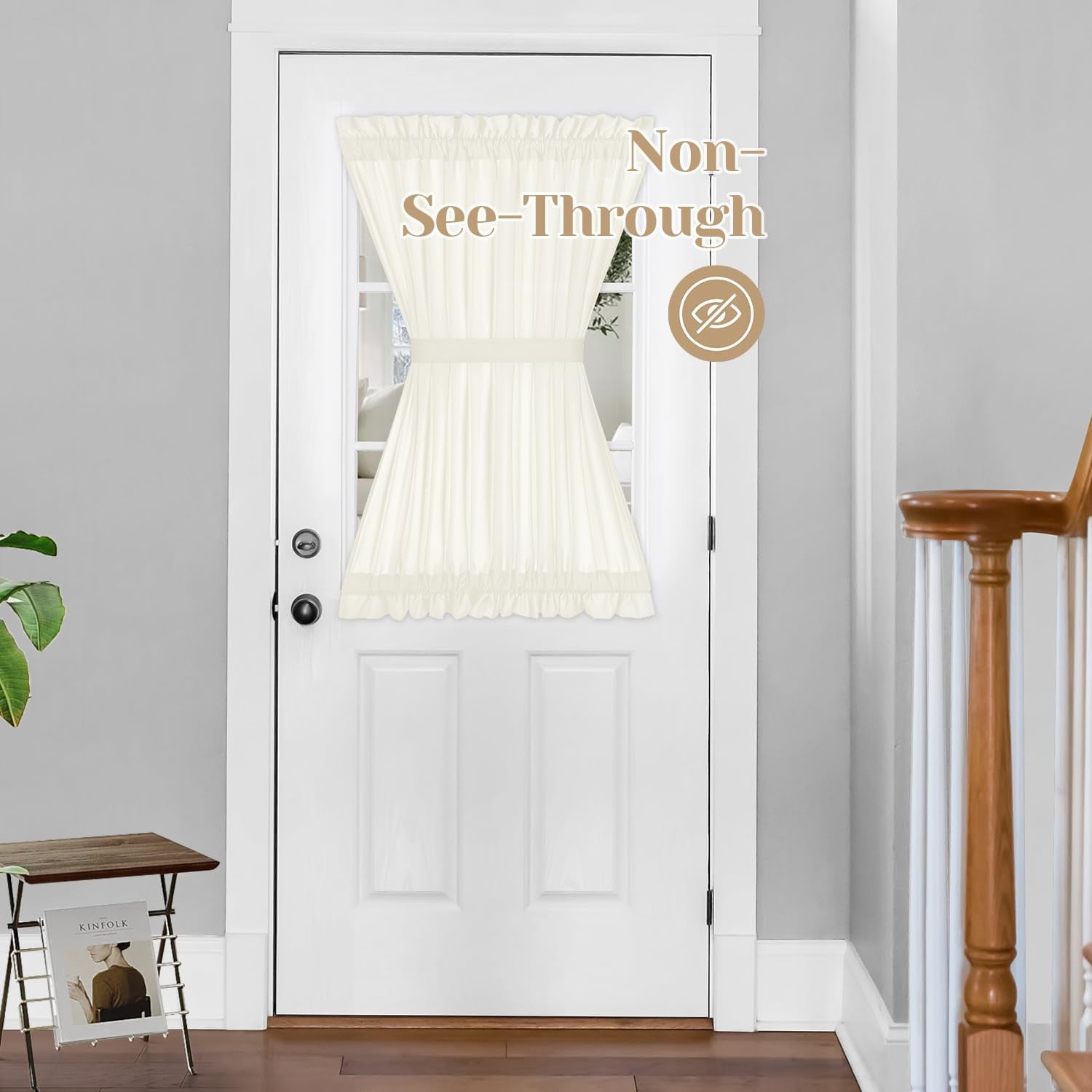 EDASCV-Non-See-Through Sidelight French Curtains for Front Door, Light ...