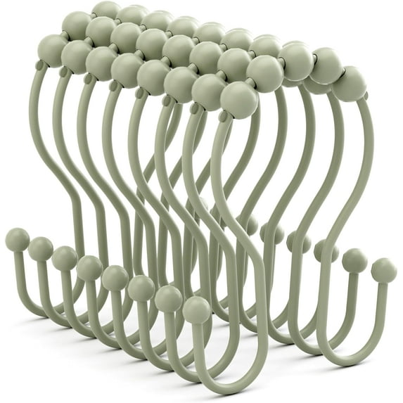 EDASCV-Sage Green Shower Curtain Hooks Shower Curtain Rings Rust Proof ...