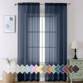 EDASCV-Sheer Navy Blue Curtains 108 inch Length 2 Panels Set, Airy Soft-Touching Rod Pocket ...