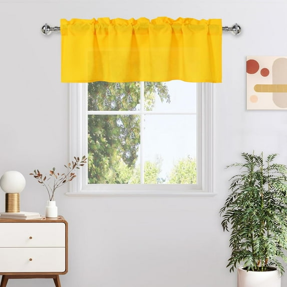 EDASCV-Valance Curtains for Living Room, Kitchen Valances Solid Short ...