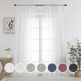 EDASCV-White Sheer Curtains 108" inches Length 2 Panels Set, Sheer ...