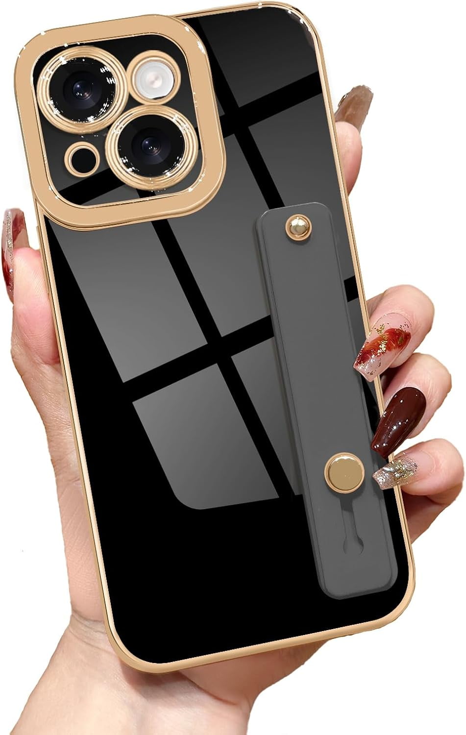 EDASCV-for iPhone 15 Case Cute, Luxury Gold Edge Plated for Women Girls ...