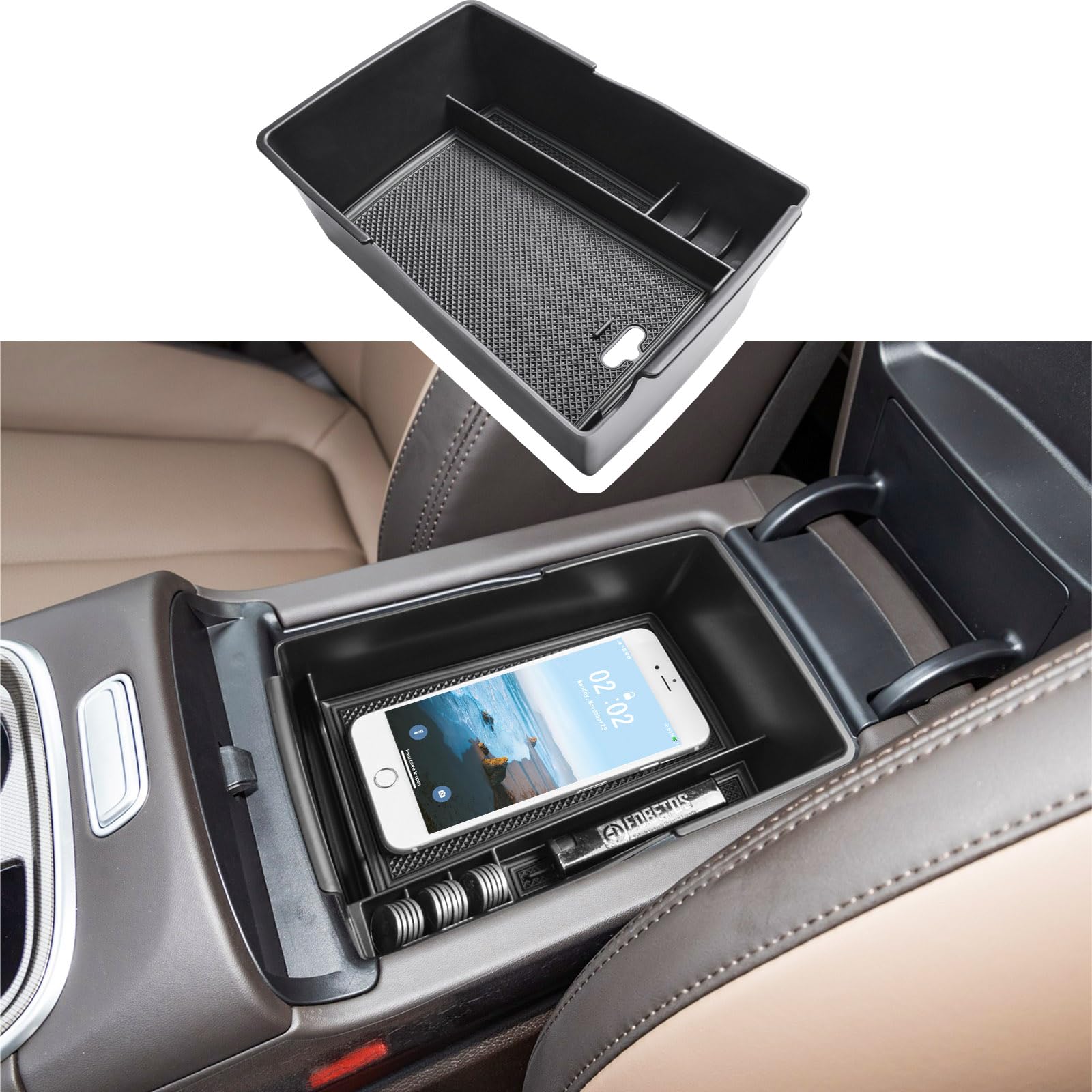 EDBETOS Center Console Organizer RRF12 Tray Compatible with Santa Fe TM 2021 2022 2023 ...