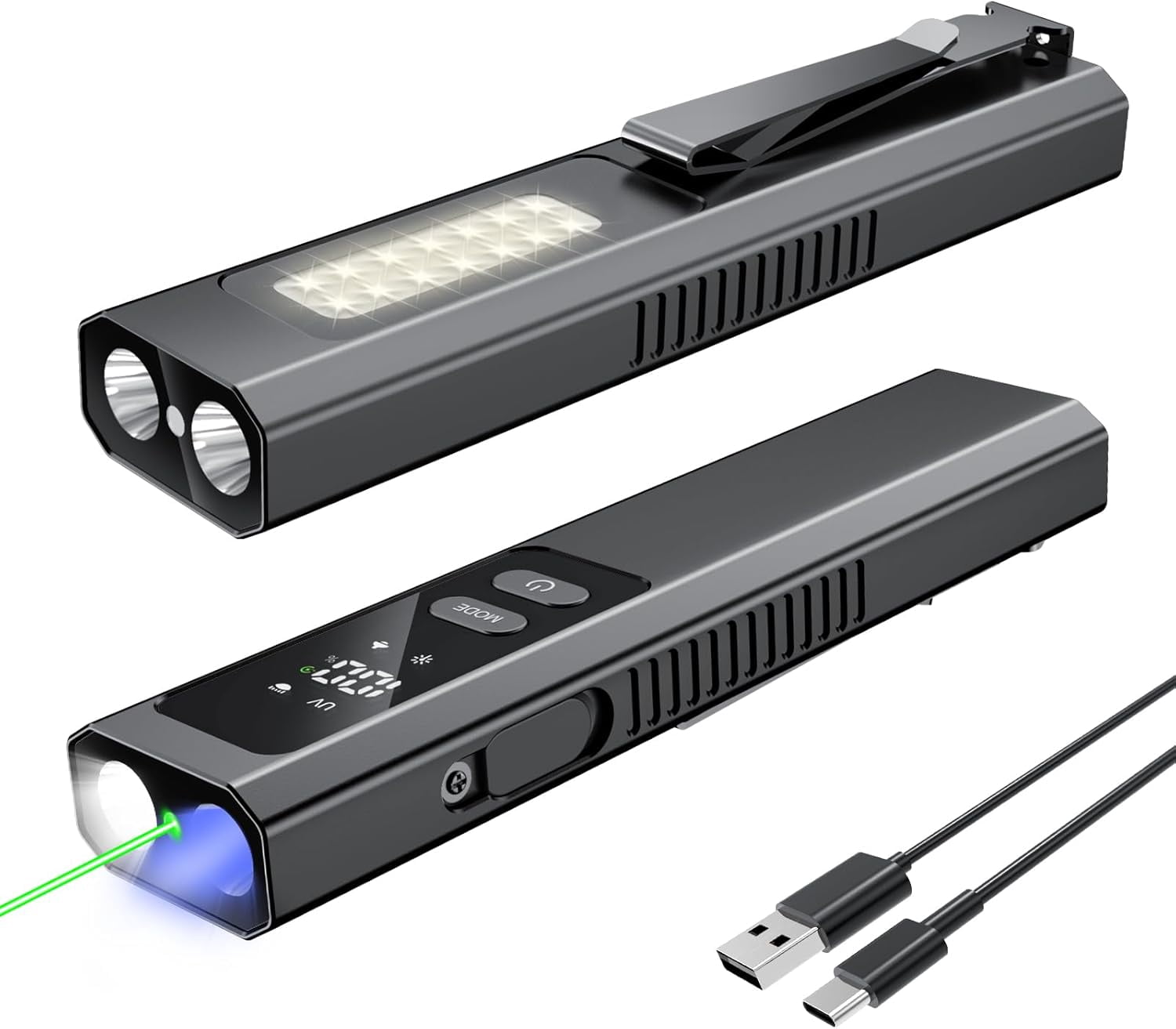 EDC Flashlight 4 in1 Magnetic Flashlight High Lumens Work Light with ...