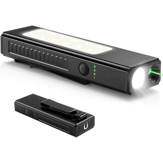 EDC Flat Flashlight, Flashlight with Beam, 1300 Lumens Pocket ...