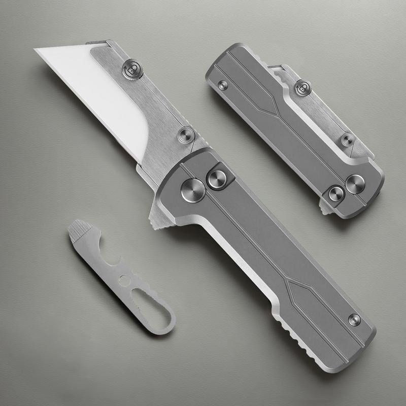 EDC Folding Pocket Utility Knife, Quick Change Box Cutter with Rail ...