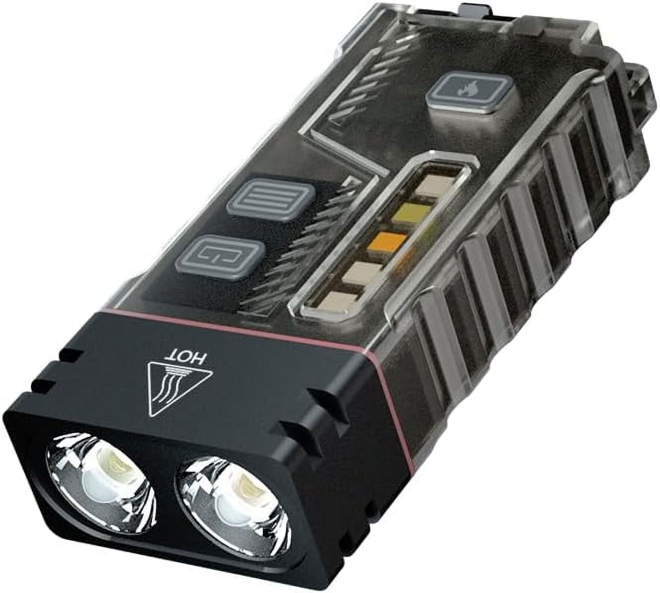 EDC Small Powerful Flashlight with arc Lighter and Alarm Magnet Clip on ...