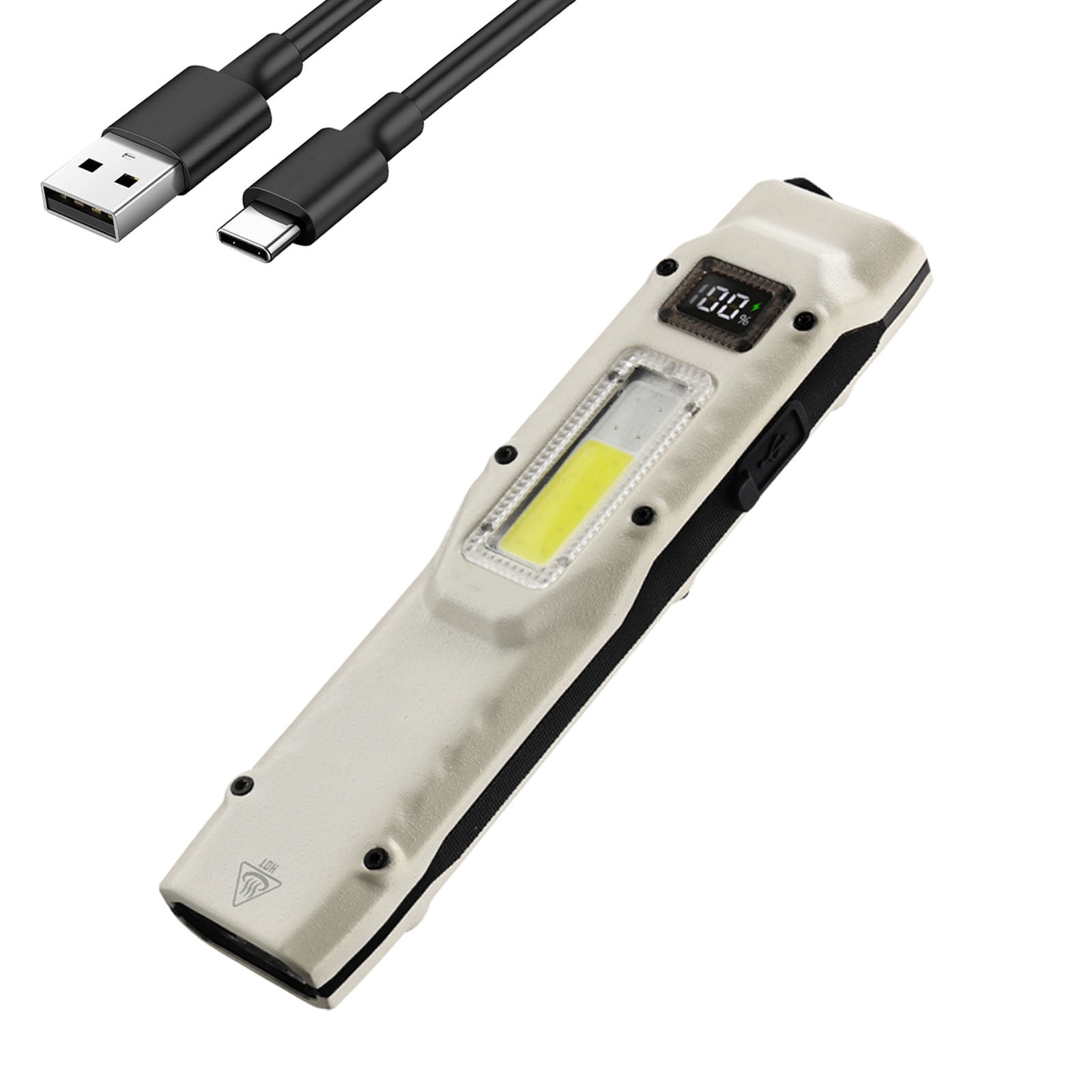 EDC Tactical Flashlight,Flat Flashlight Rechargeable High Lumen,LED ...