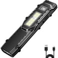 EDC Tactical Flashlight, Rechargeable Flat Flashlight, Dual-Switches ...