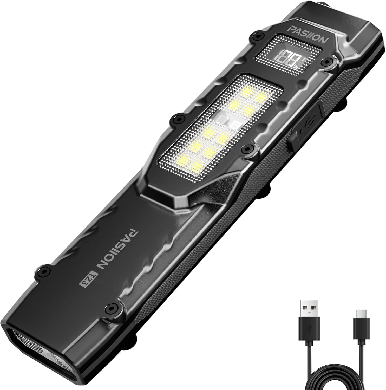 EDC Tactical , Flat s Rechargeable,Dual-Switches LED Small with Digital ...