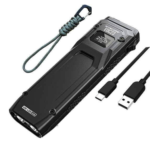 EDC23 SABER Ultra Slim Pocket Tactical EDC Flashlight -2500 Lumens W/ Eco-Sensa - Walmart.com