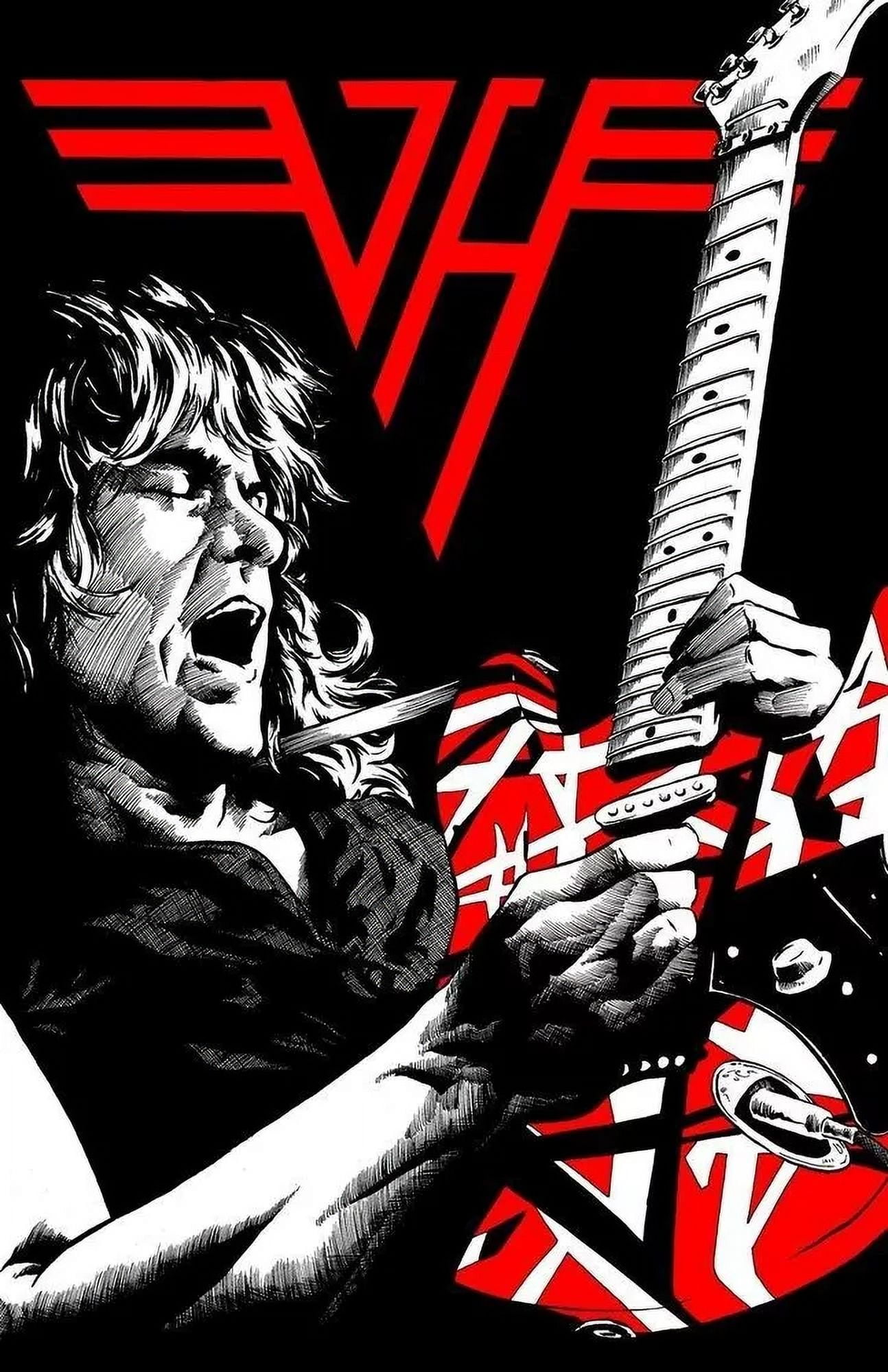 EDDIE VAN HALEN PROMO POSTER WALL ART PRINT ARTIST RENDITION IS es 11 x ...