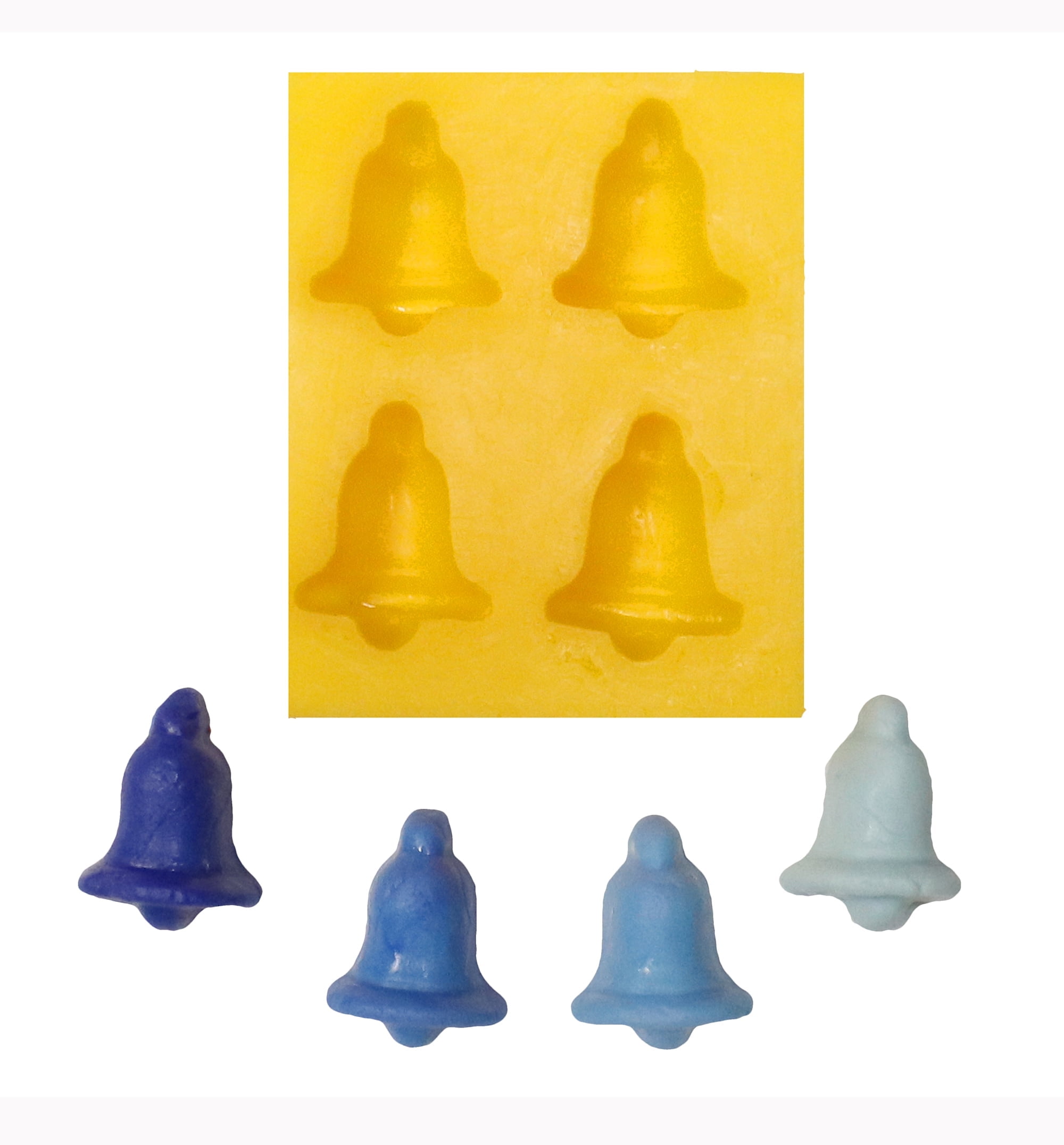 EDELAINE'S Bell 4 Cavity Silicone Molds for Cream Cheese Mints ...