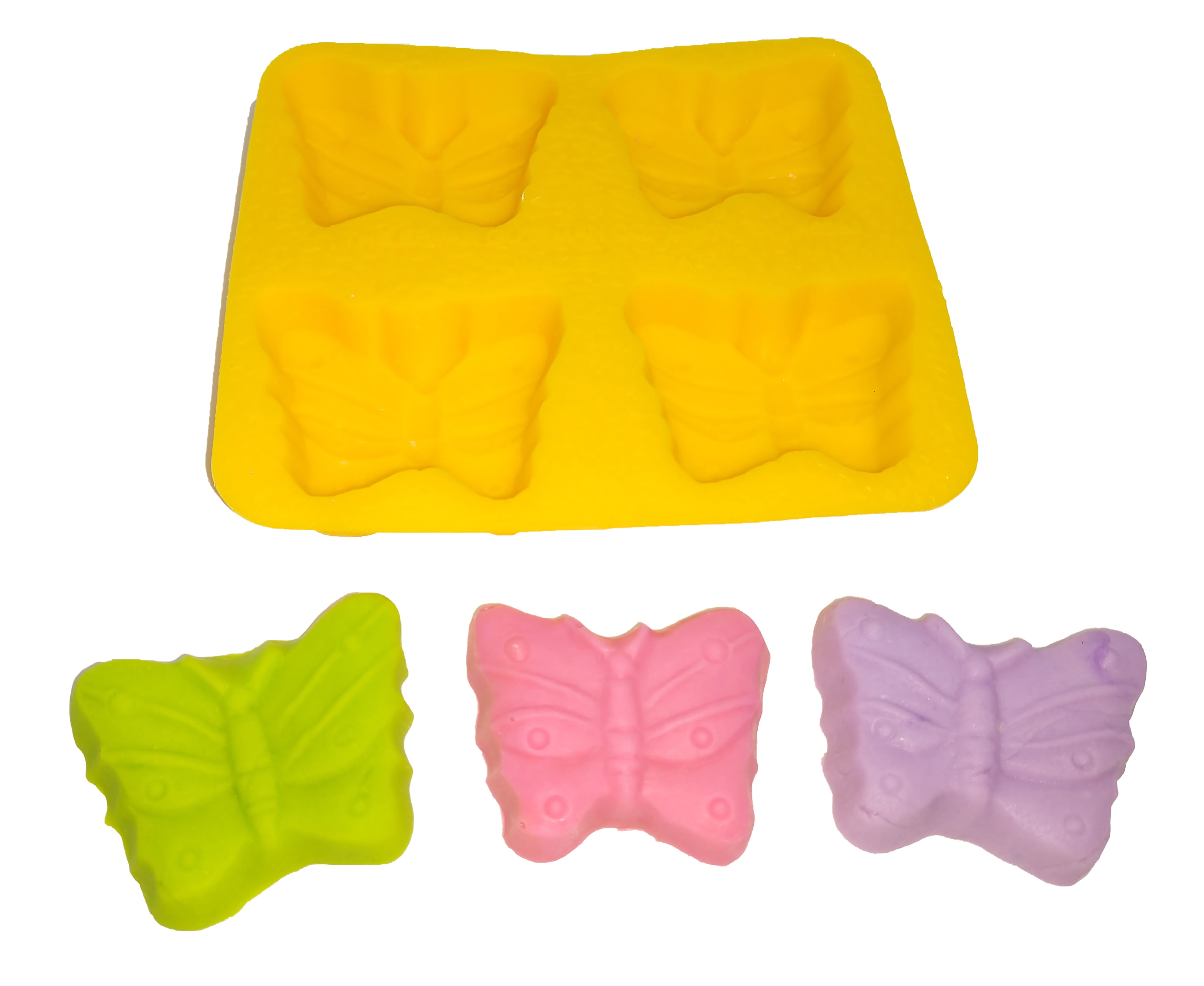 EDELAINE'S Butterfly 4 Cavity Silicone Molds for Cream Cheese Mints ...