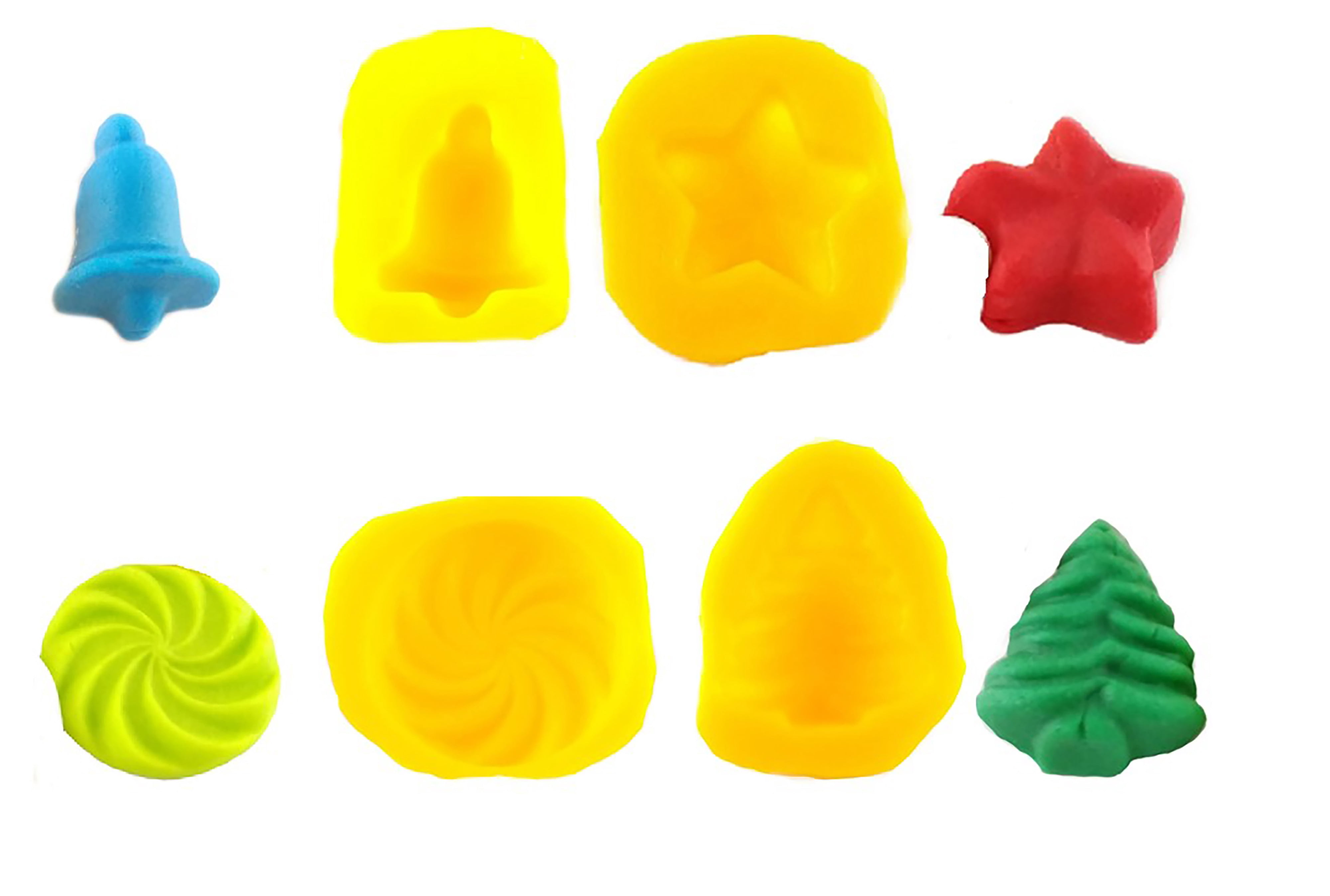 EDELAINE'S Christmas Set 4 Cavity Silicone Molds for Cream Cheese Mints ...