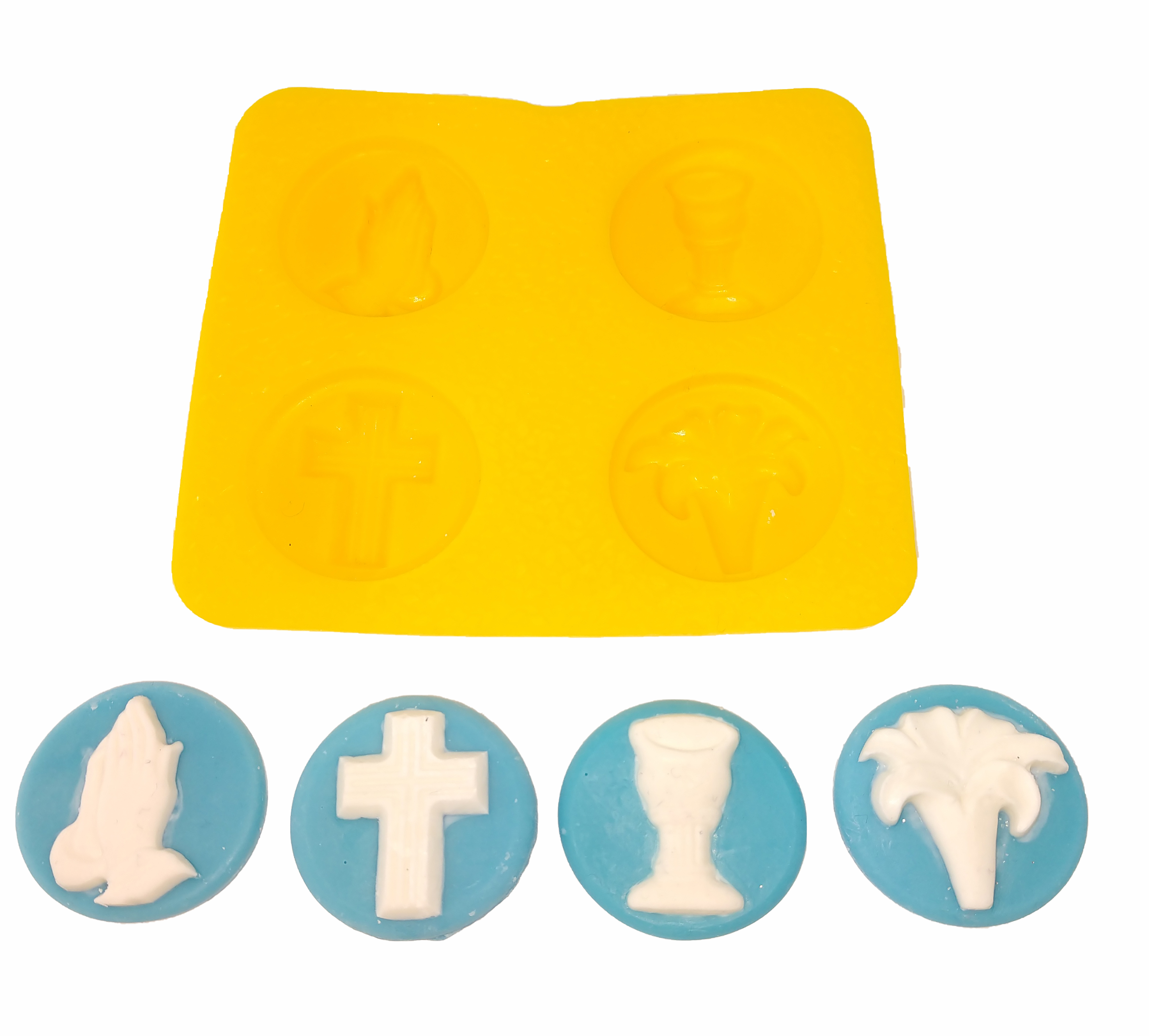 EDELAINE'S Confirmation Set 4 Cavity Silicone Molds for Cream Cheese ...