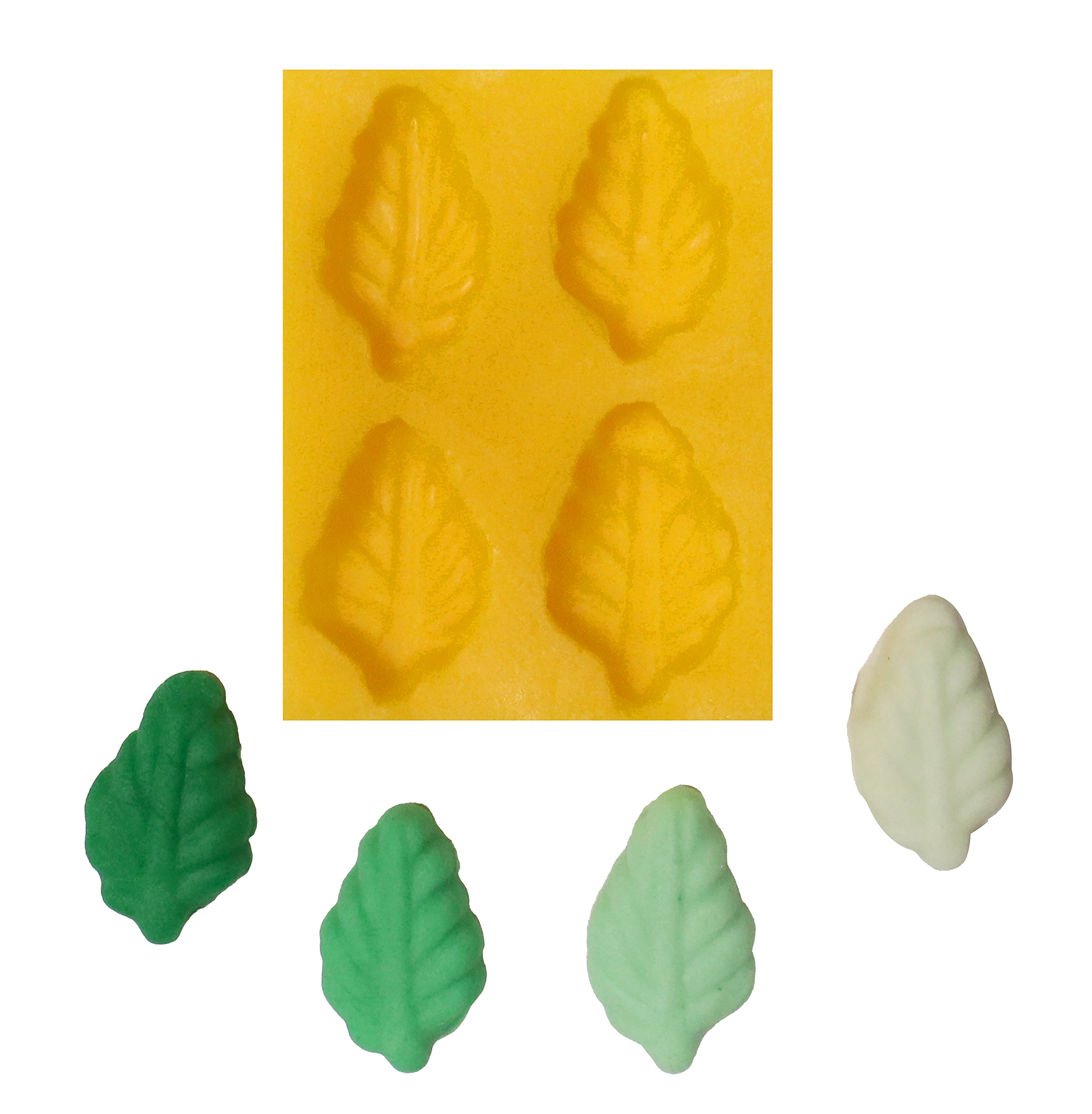 EDELAINE'S Leaf 4 Cavity Silicone Molds for Cream Cheese Mints ...