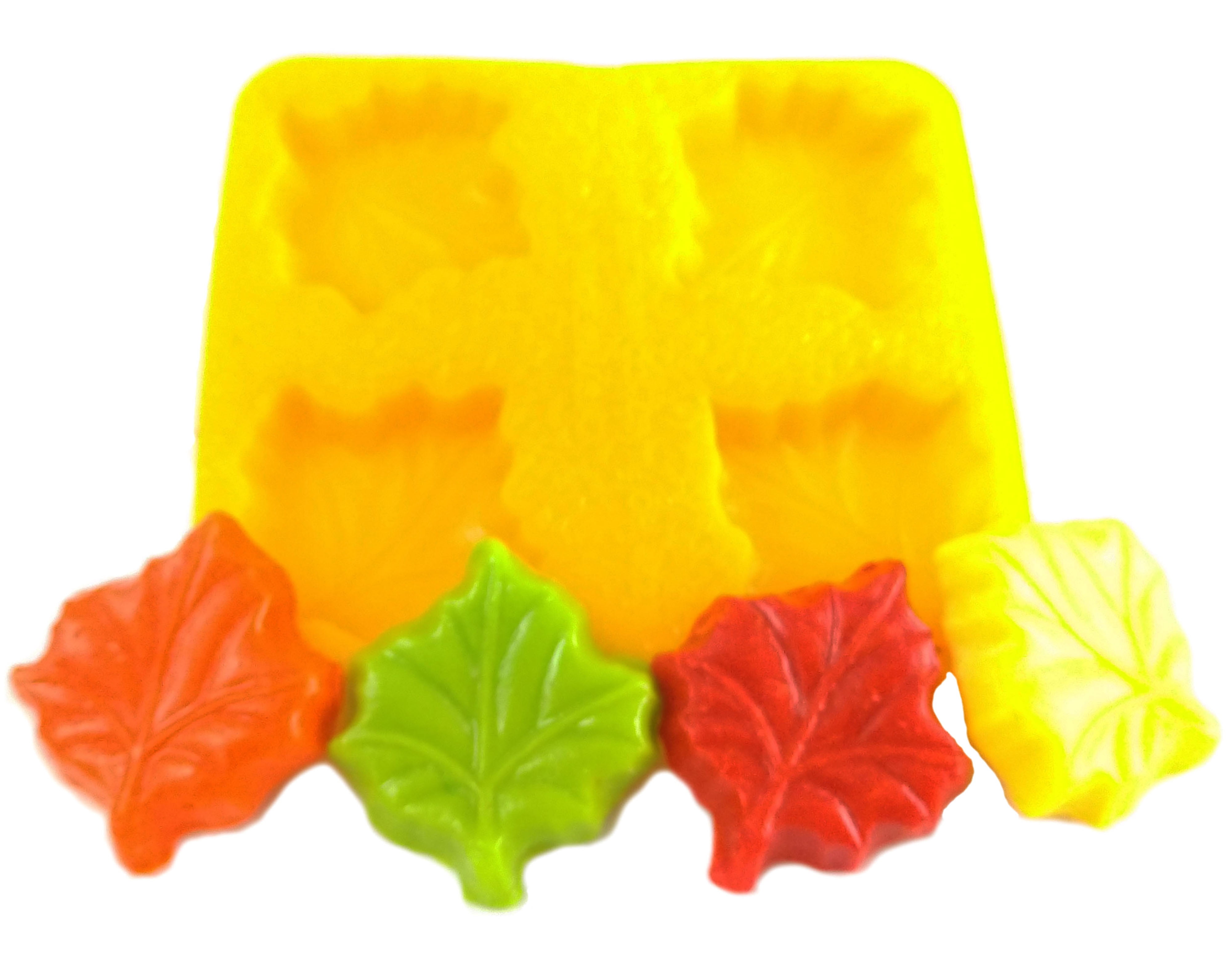 EDELAINE'S Maple Leaf 4 Cavity Silicone Molds for Cream Cheese Mints ...