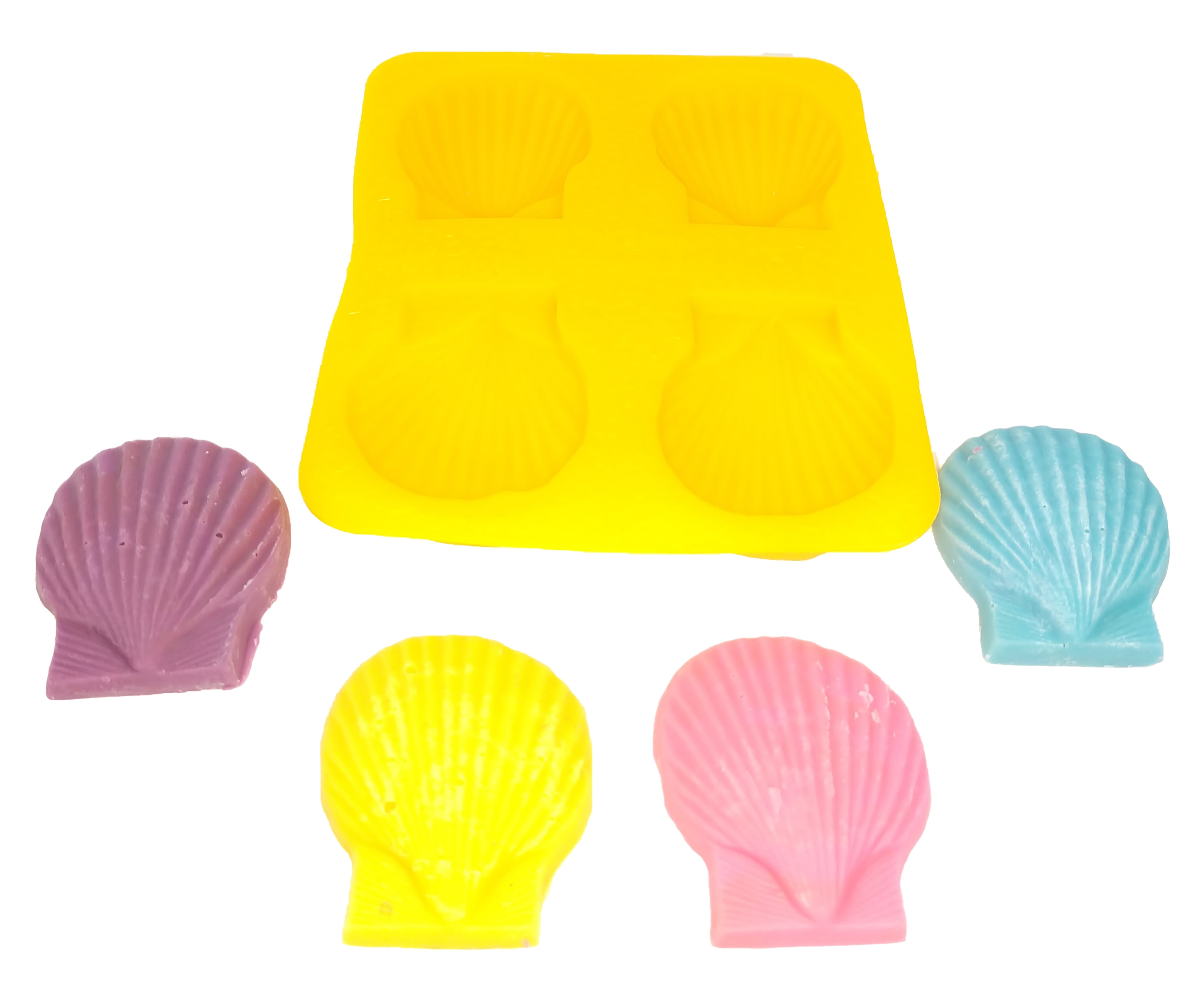 EDELAINE'S Sea Shells 4 Cavity Silicone Molds for Cream Cheese Mints ...